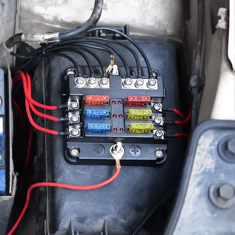 Exotronic 6 Blade Fuse Holder/Block/Box + Negative Bus Bar & Cover Exo ...